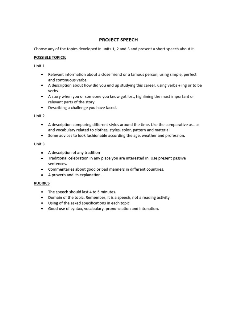 Mid Cicle Project Speech | PDF | Language Arts & Discipline