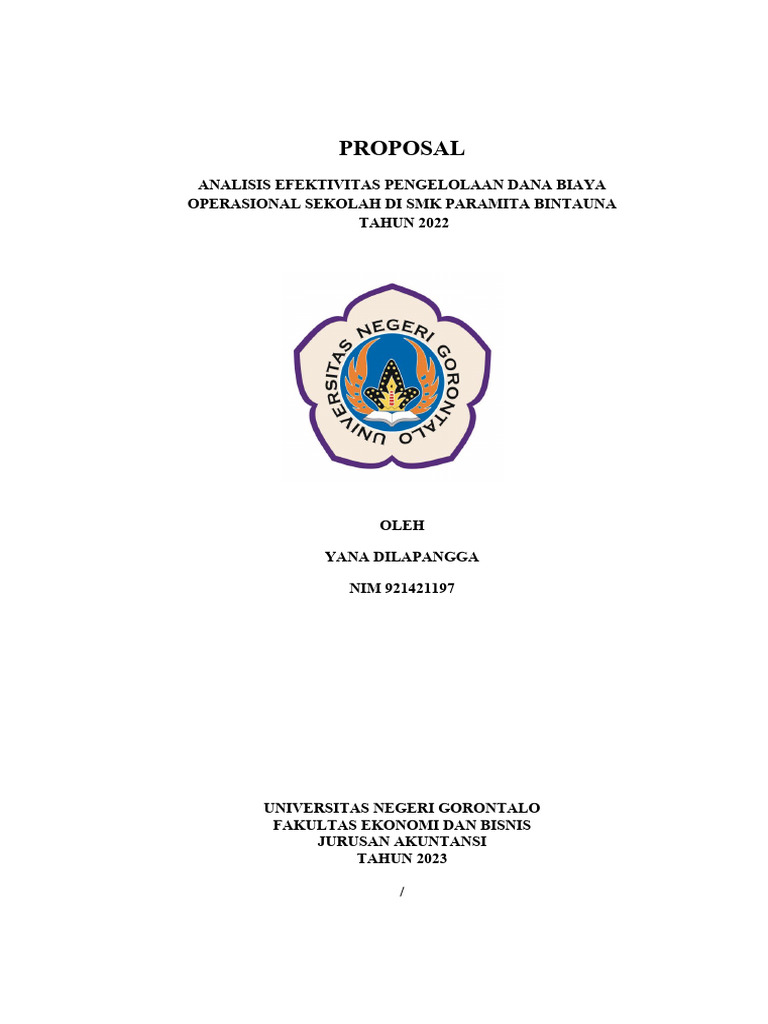 Proposal Penelitian Tentang Analisis Dana Bos | PDF