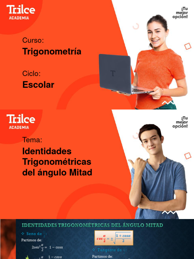 Identidades Trigonométricas de Un Ángulo Mitad y Triple | PDF | Funciones trigonométricas ...