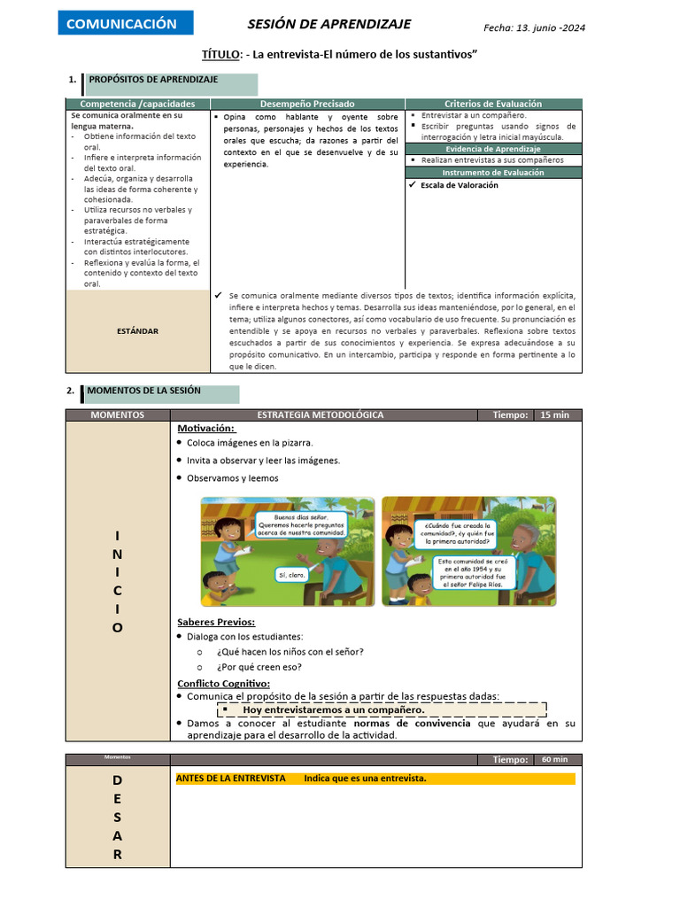 1° Pro2 Sem1 S2 Com-Sesion | PDF | Aprendizaje | Ciencia cognitiva