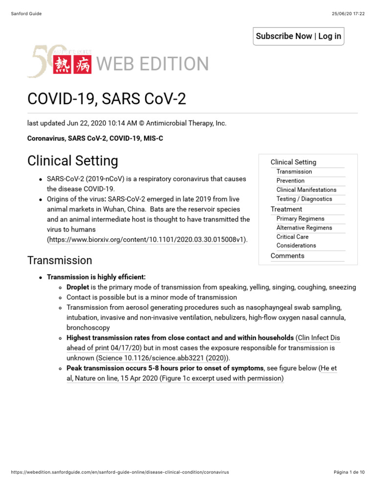 Sanford Guide | PDF | Pneumonia | Health Care