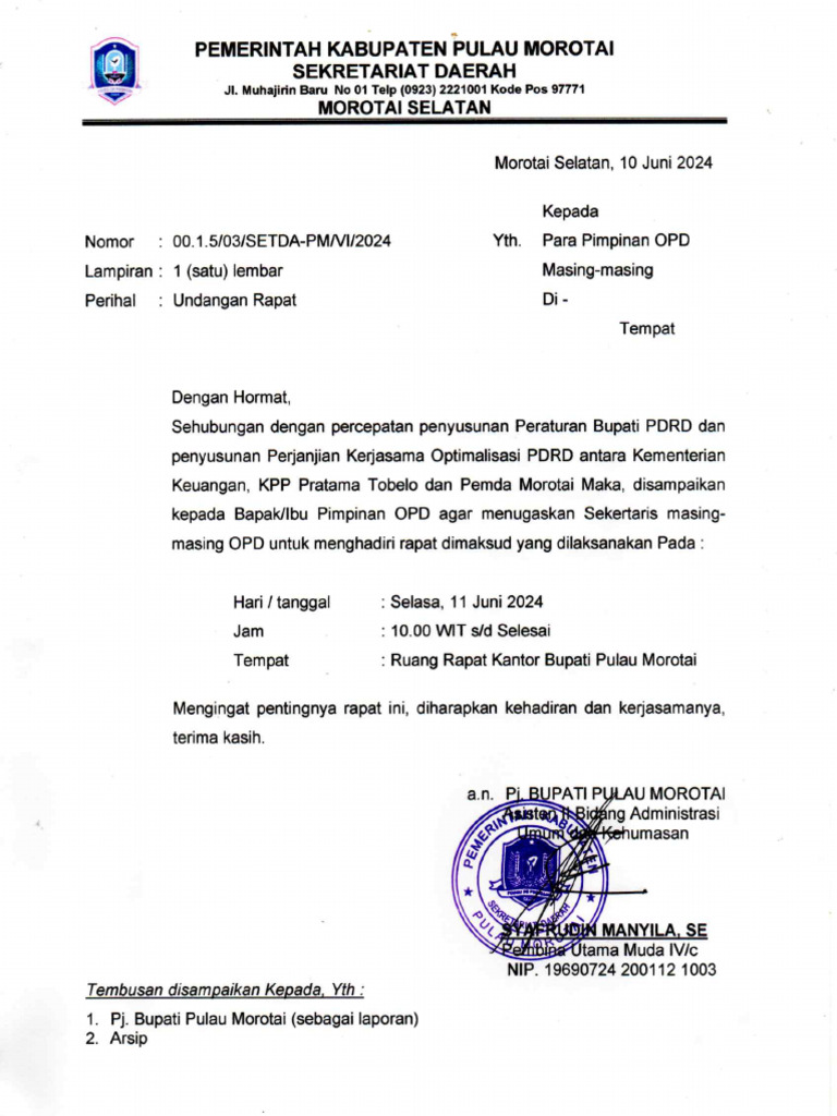 Undangan Rapat PKS | PDF