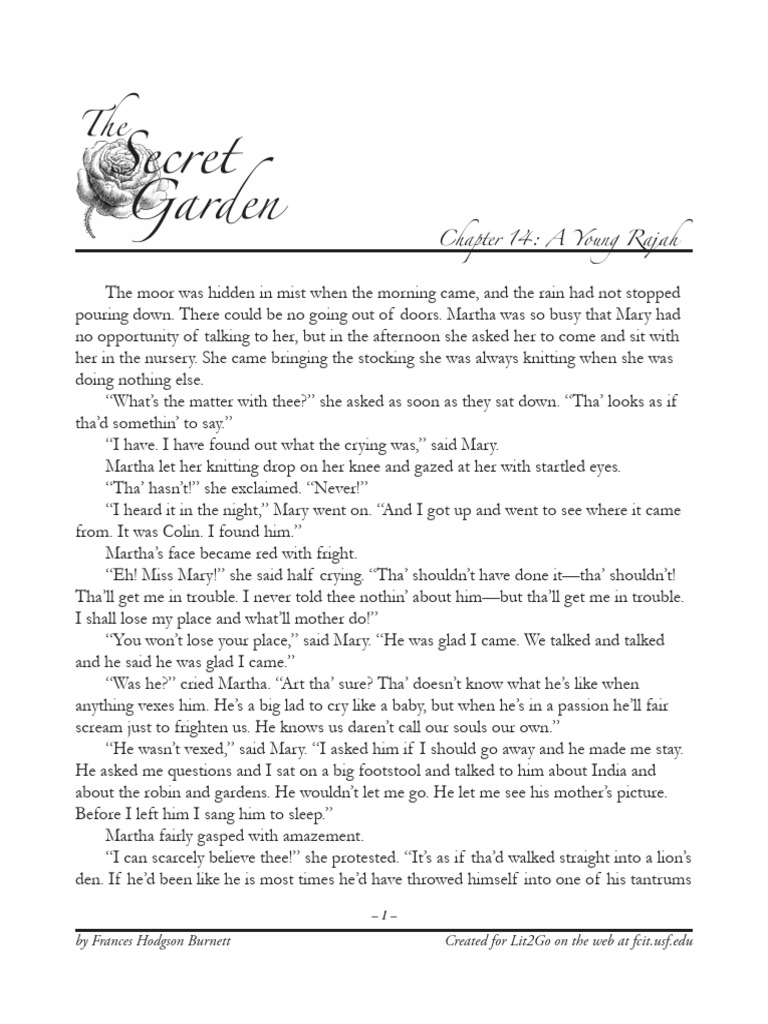 The Secret Garden 014 Chapter 14 A Young Rajah | PDF | The Secret Garden