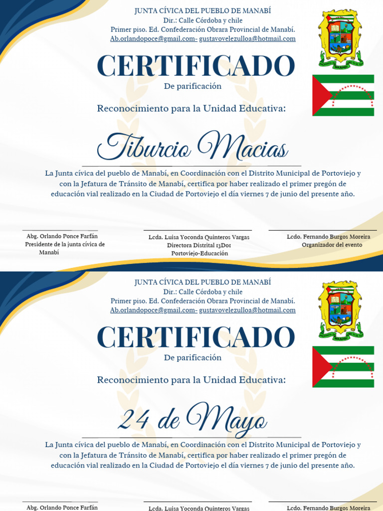 CERTIFICADOS COLEGIOS | PDF