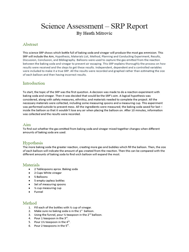 Science Assessment SRP | Download Free PDF | Teaspoon | Experiment