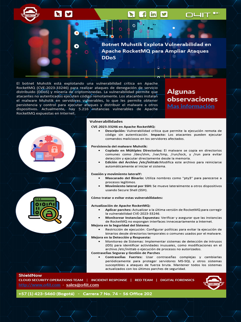 Boletin-Botnet Muhstik Explota Vulnerabilidad en Apache RocketMQ para Ampliar Ataques DDoS | PDF ...