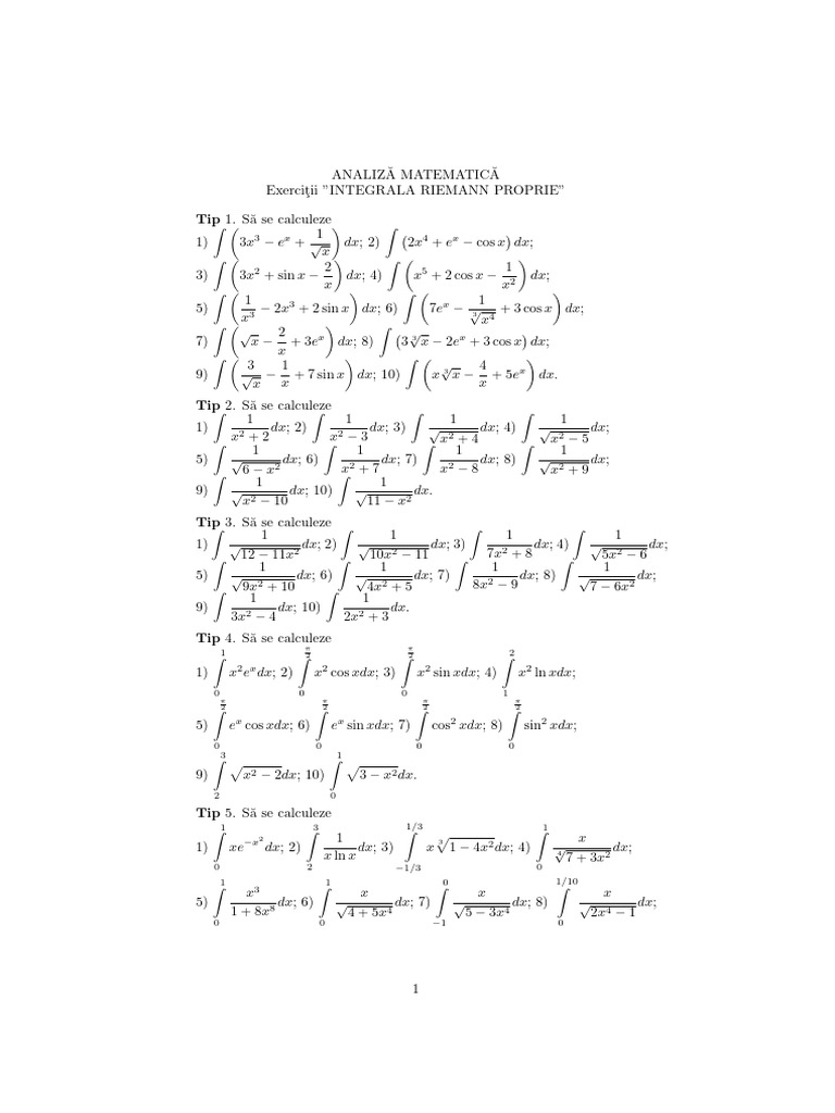 Riemann Integral Exercises | PDF