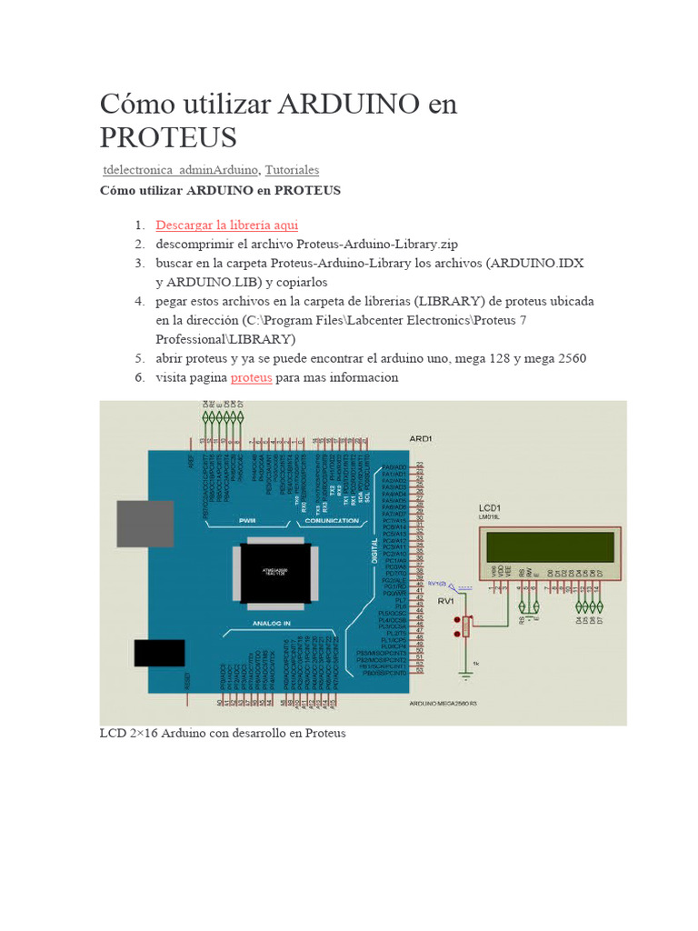 Cómo utilizar ARDUINO en PROTEUS | PDF | Arduino | Sensor Cómo utilizar ARDUINO en PROTEUS | PDF | Arduino | Sensor