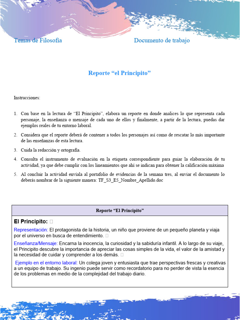 TF S3 E5 Mayra Abigail Canul Dzul | PDF | El Principito | Experiencia