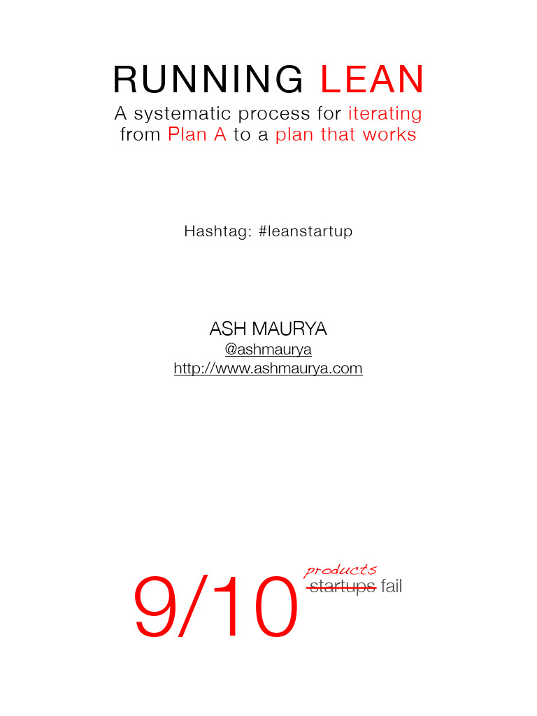 Running Lean Combinado | PDF | Lean Startup | Startup Company