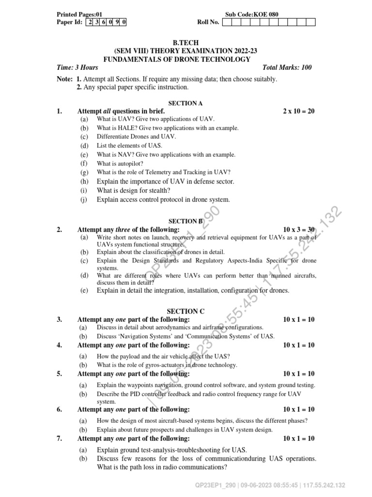 Fundamentals of Drone Technology Koe 080 | PDF | Unmanned Aerial Vehicle | Telecommunications