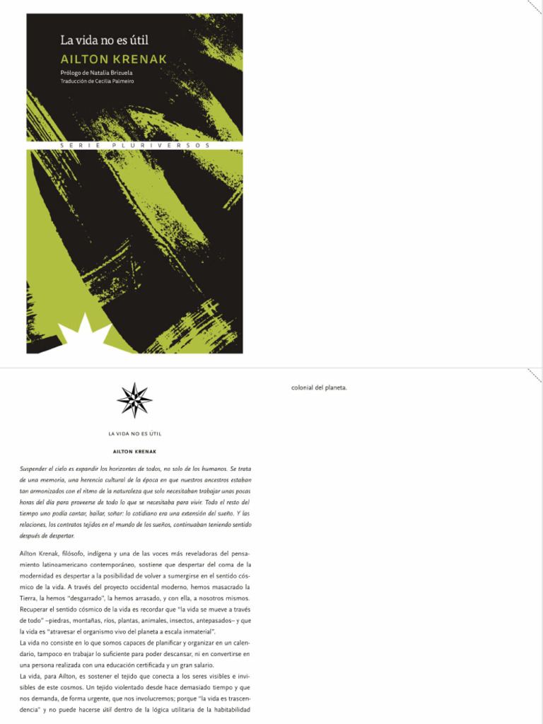 La vida no es útil: Ailton Krenak | PDF | Brasil