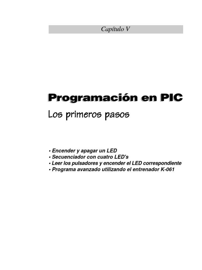 Programación en PIC | PDF | Microcontrolador | Lenguaje ensamblador