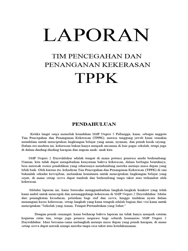 Laporan TPPK | PDF | Pengembangan Diri