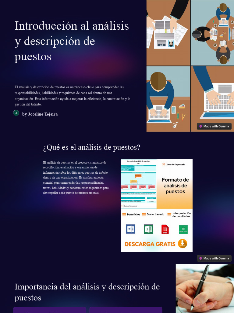 Introduccion Al Analisis y Descripcion de Puestos | Descargar gratis PDF | Gestión de recursos ...