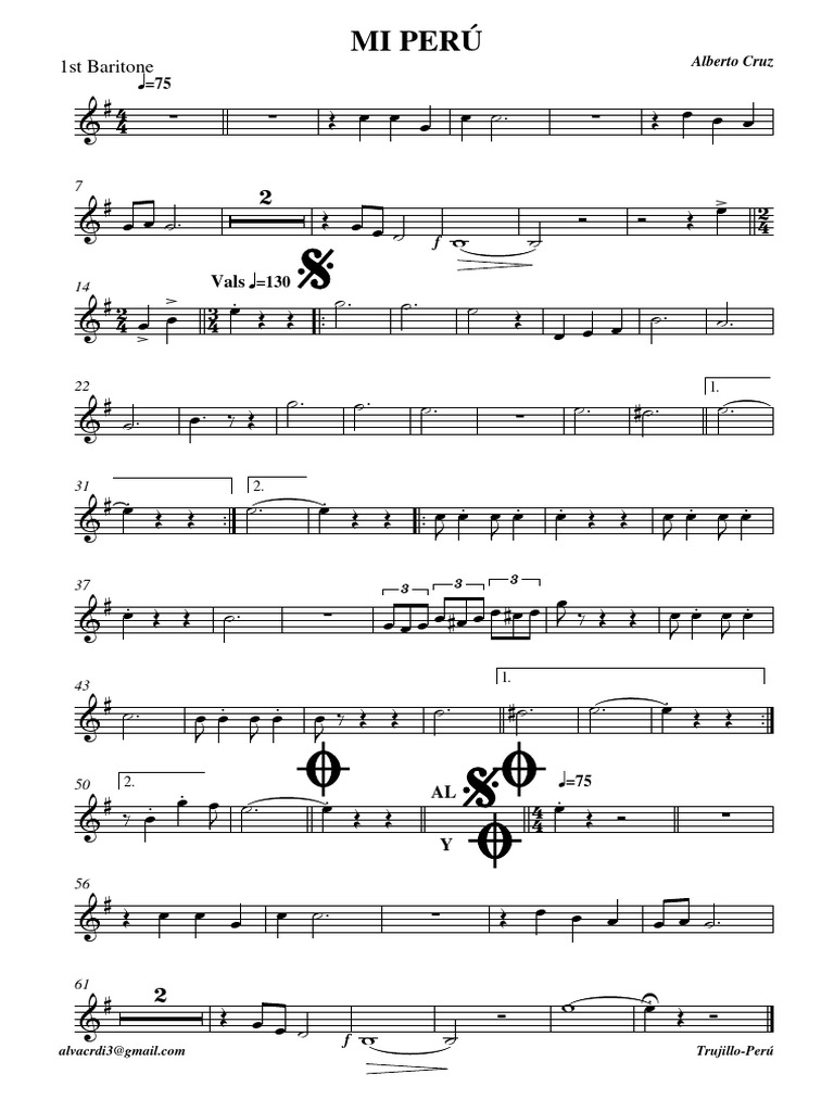 12 1st Baritone .Sib-1 | PDF