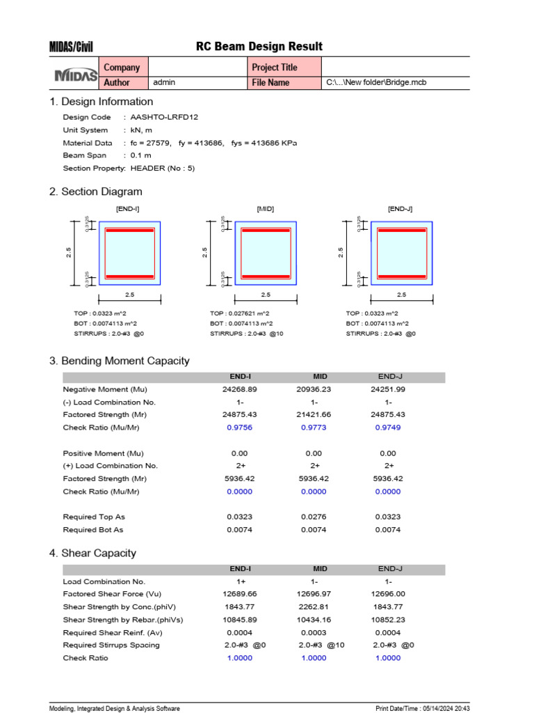 Pier Cap | PDF | Beam (Structure) | Applied And Interdisciplinary Physics