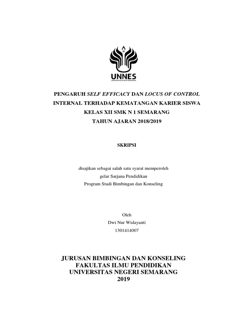 PTK BK SMK - Pengaruh Self Efficacy Dan Locus of Control Internal Terhadap Kematangan Karier ...