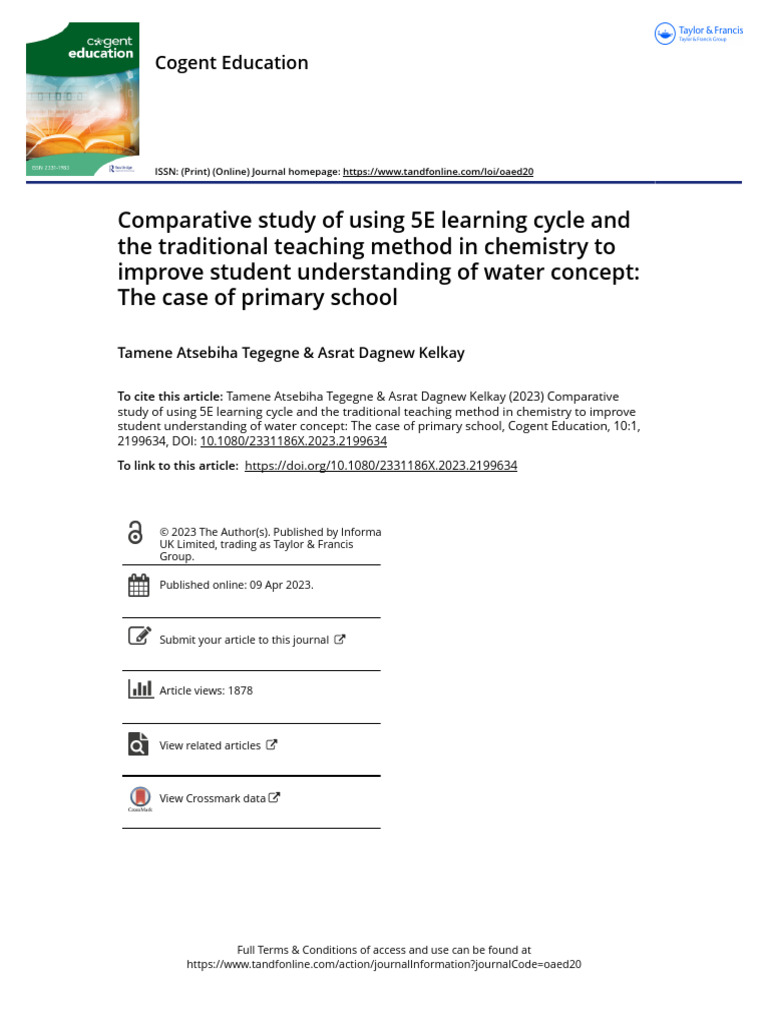 Comparative Study of Using 5E Learning Cycle and The Traditional ...