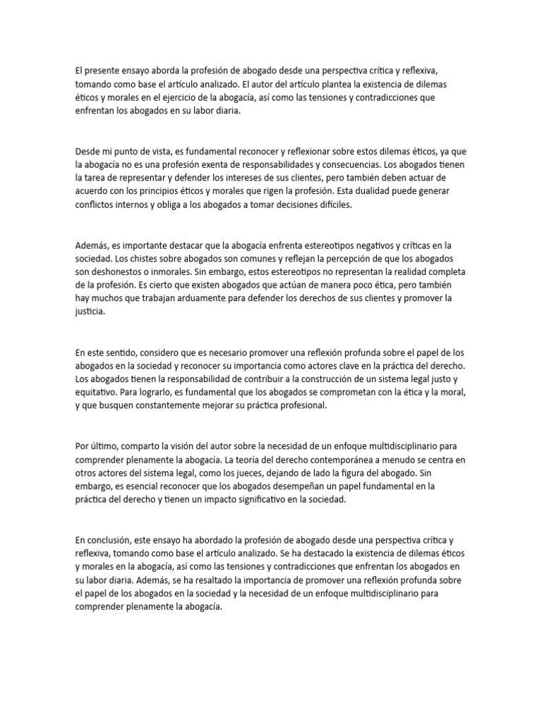 Ensayo 2 | Descargar gratis PDF | Abogado | Estereotipos
