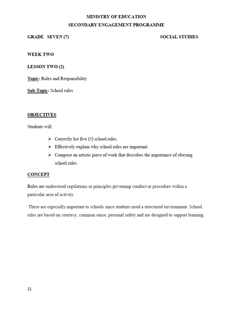 School rules | Download Free PDF | Schools | Cognition