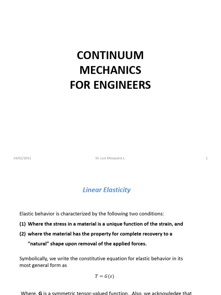 6 Elasticidad Lineal | PDF | Linear Elasticity | Elasticity (Physics)