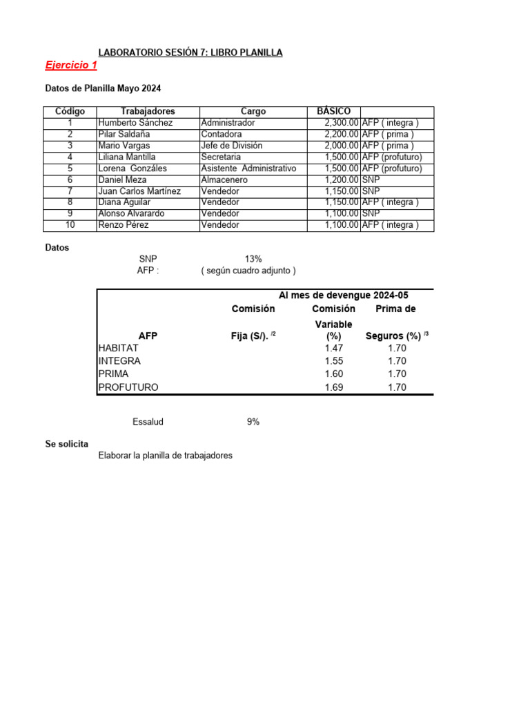 Libro Planilla Laboratorio | PDF | Chile | Servicios financieros