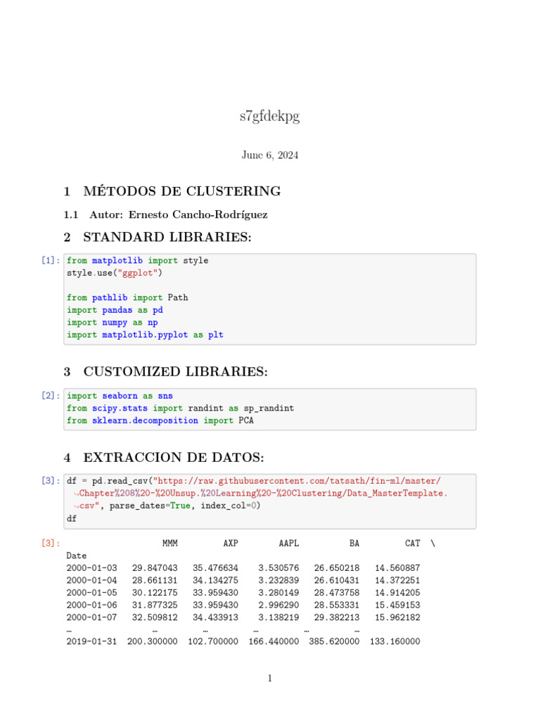 Lab Clustering Jerarquico Stocks V2simplificadaextendida Daniel Ames Camayo | PDF | Cluster Analysis