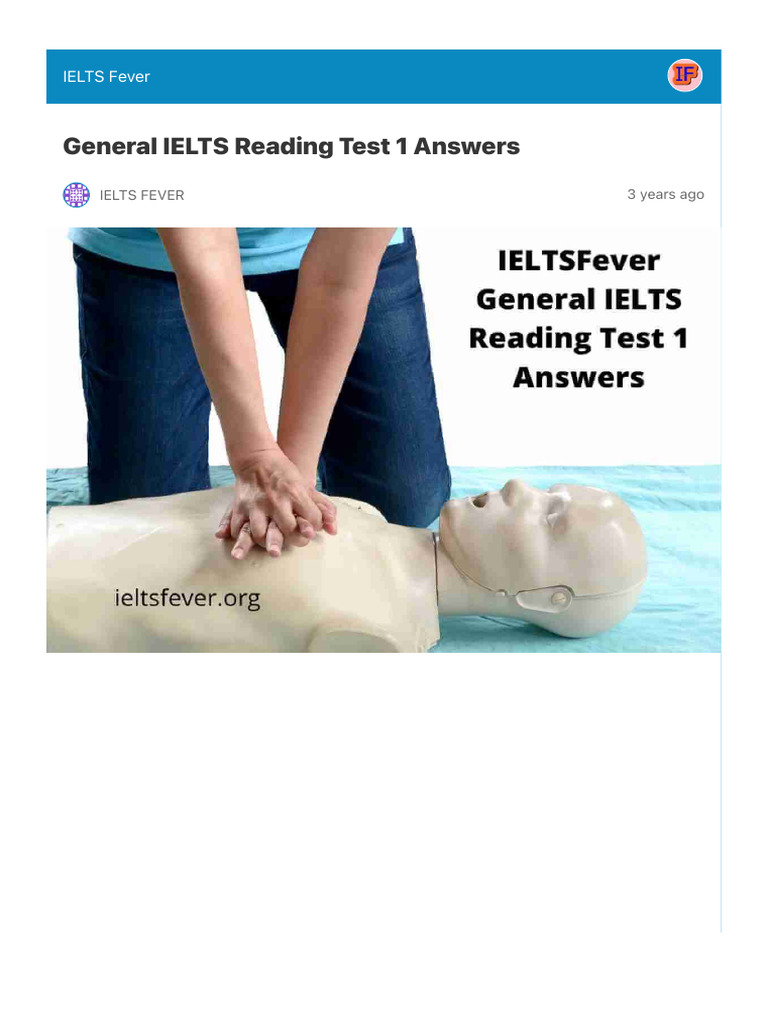 IELTS General Reading Test 1 Answers | PDF
