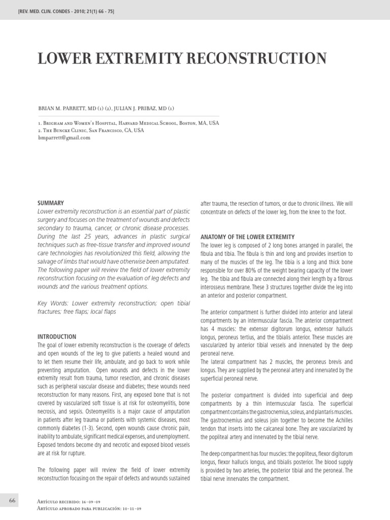 009 Lower Extremity Reconstruction | PDF | Wound | Human Leg