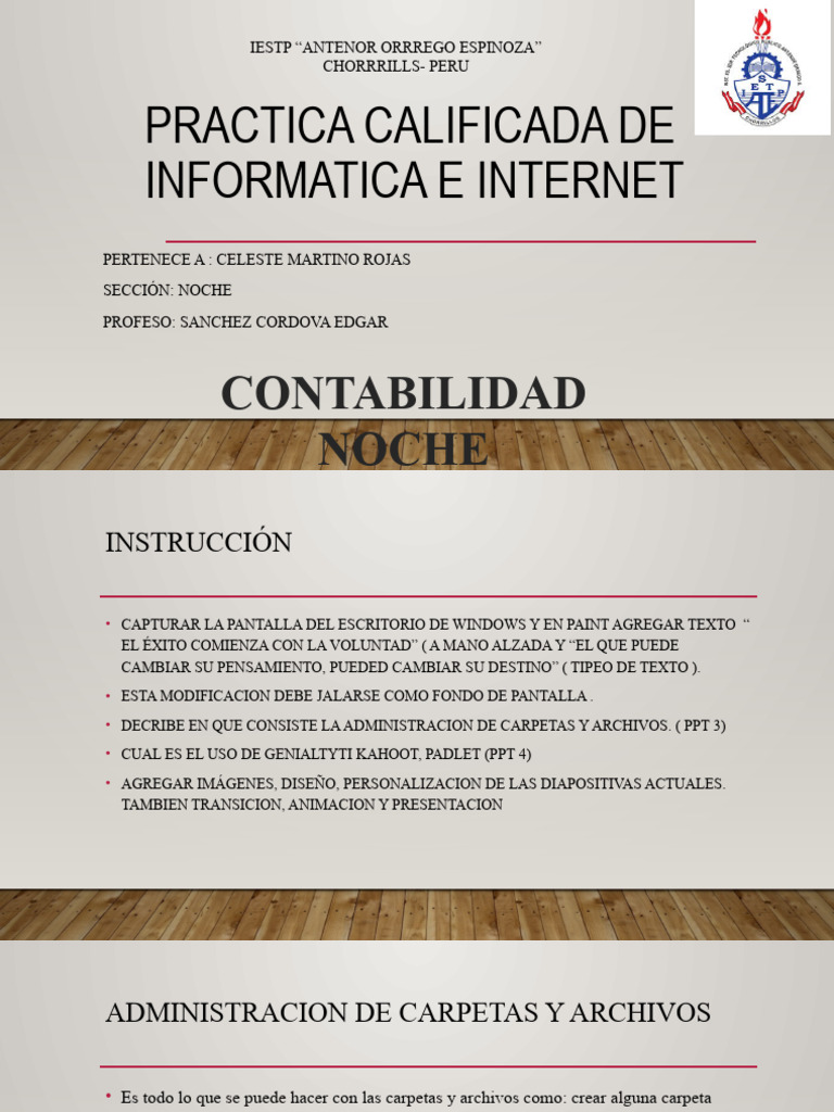 Practica Calificada de Informatica e Internet | PDF | Informática