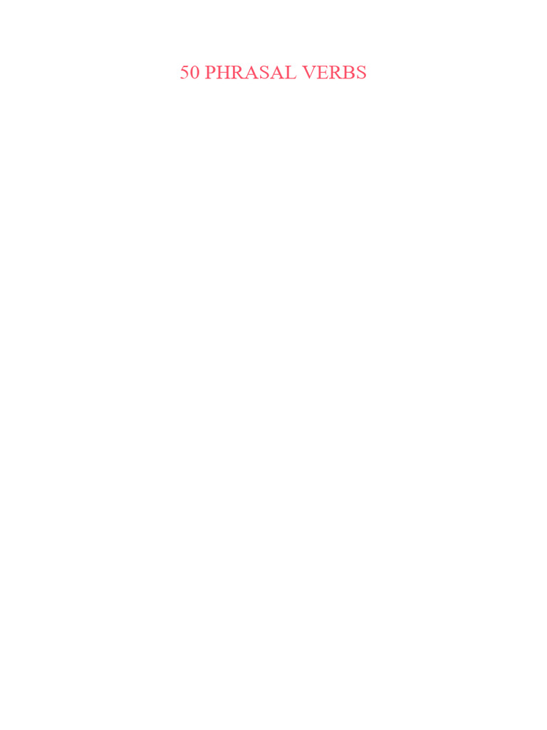 50 Phrasal Verbs | PDF