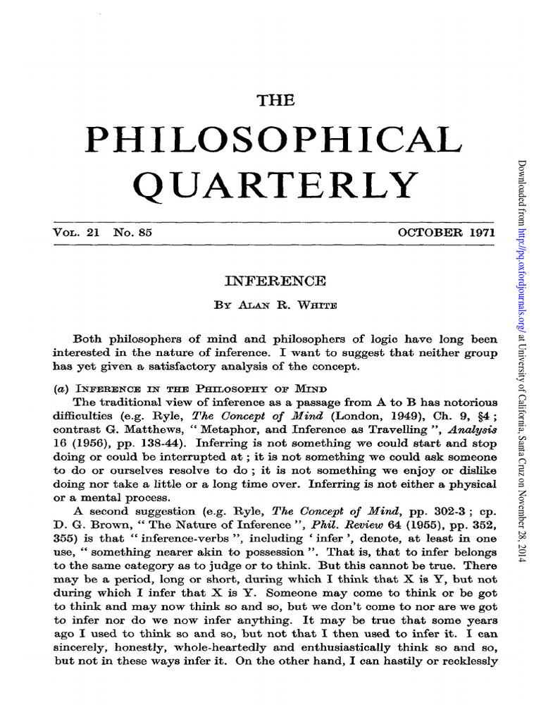 INFERENCE White | PDF | Inductive Reasoning | Inference