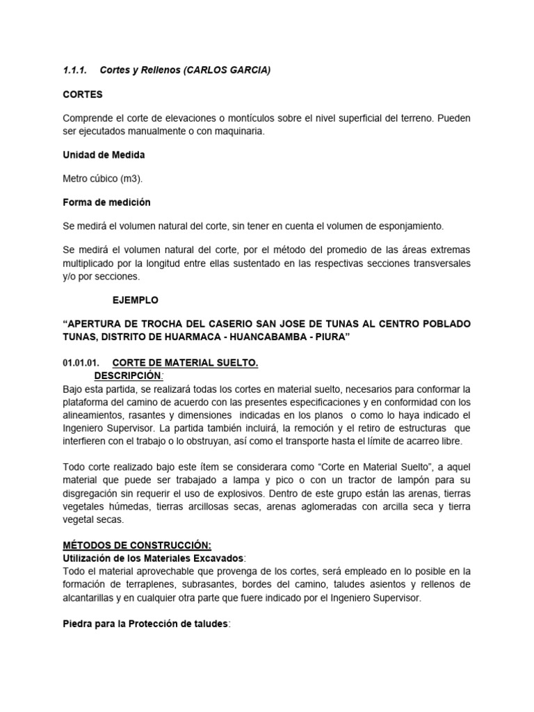 CORTE Y RELLENO | PDF