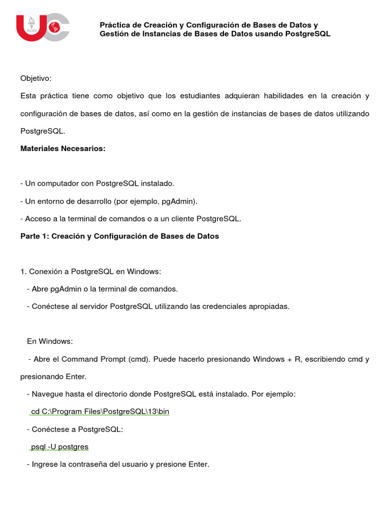 Practica_PostgreSQL_v4 (1) | Descargar gratis PDF | Postgre Sql | Bases de datos