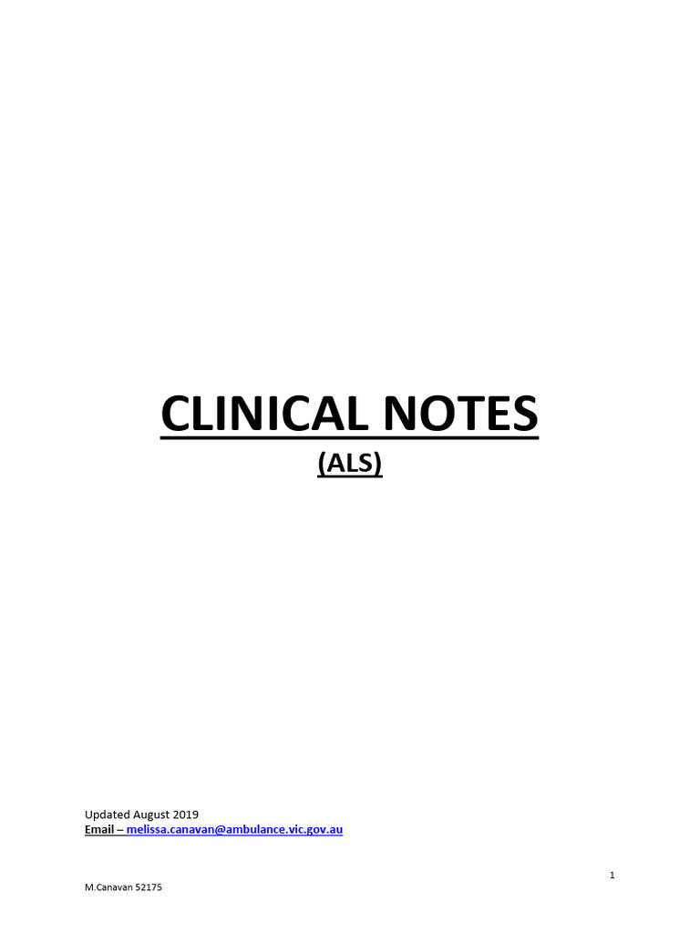 CLINICAL NOTES Victorian Paramedicine Guide | PDF | Clinical Medicine ...