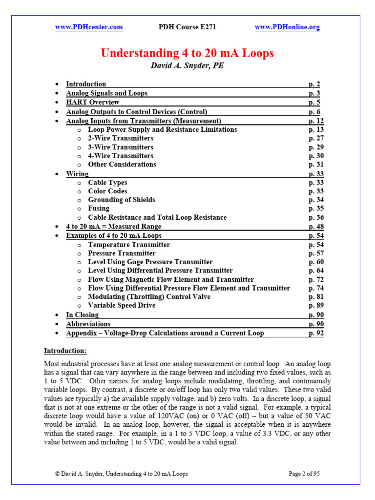 4-20ma Loops | PDF | Electrical Resistance And Conductance | Electronic ...