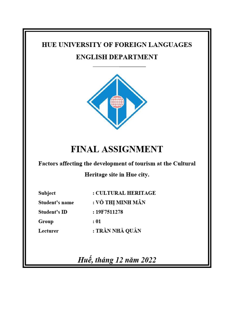 mẫu tiểu luận DSVH | PDF | Tourism | Cultural Heritage