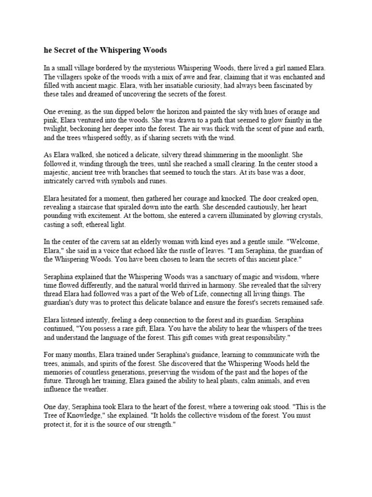 The Secret of the Whispering Woods | PDF | Trees