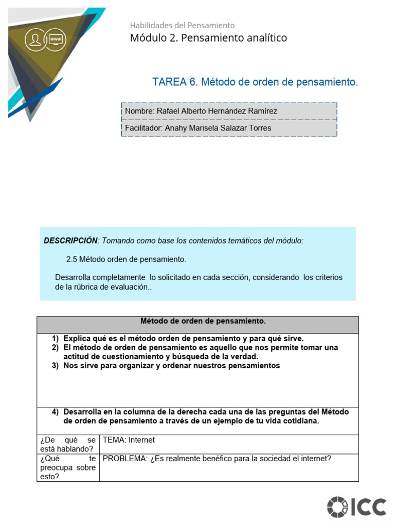 TAREA 6 | PDF | Pensamiento | Internet