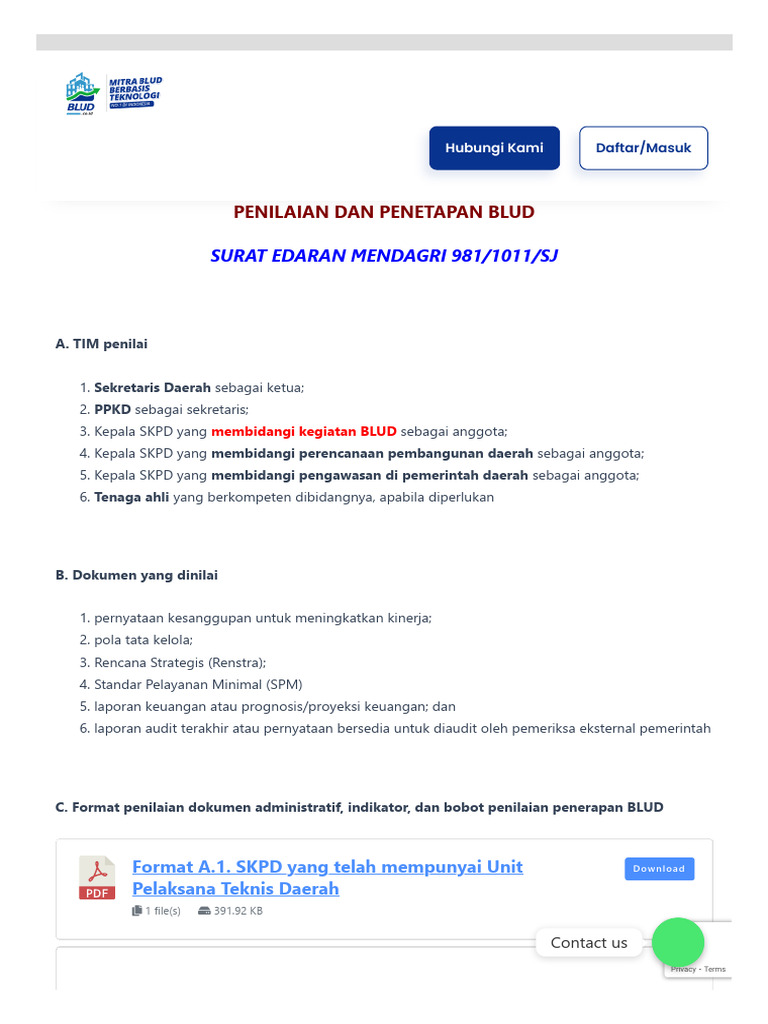 Penilaian Dan Penetapan BLUD - BLUD - Co.id | PDF