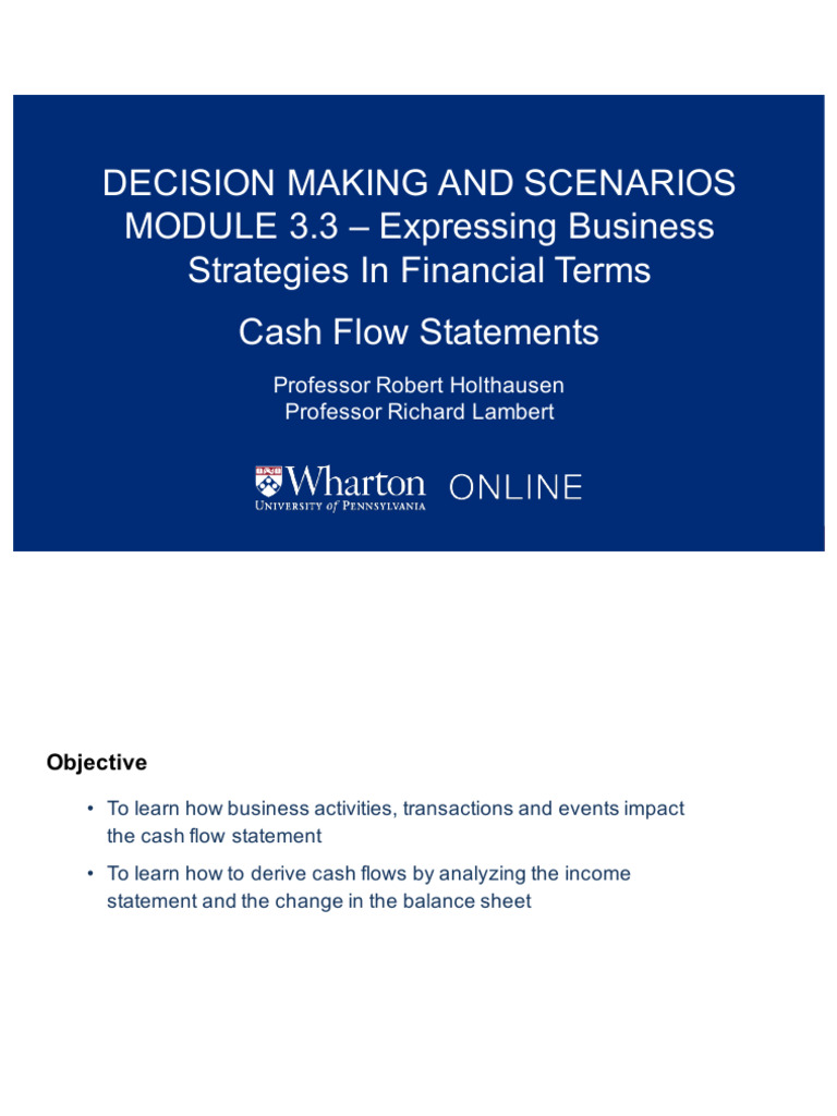 Module 3.3 - Cash Flow Statement | PDF | Cash Flow Statement | Balance ...