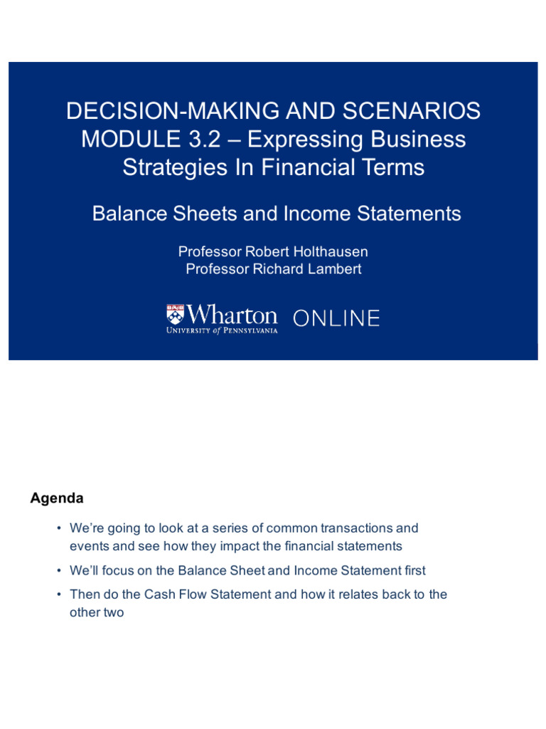 Module 3.2 - Bal Sheet and Income Statements | Download Free PDF | Equity (Finance) | Debits And ...
