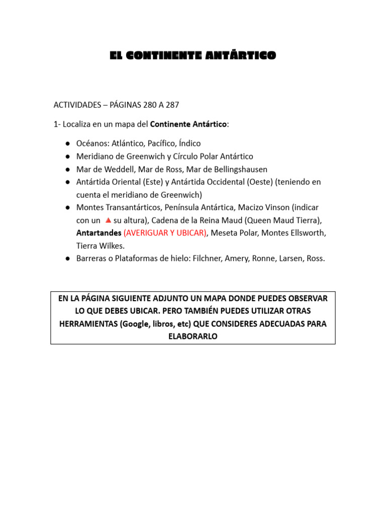 El Continente Antártico | PDF