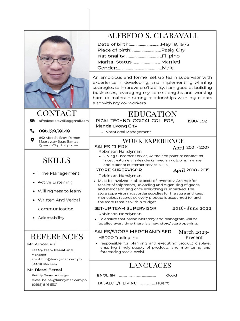 Claravall - Resume 4 | PDF