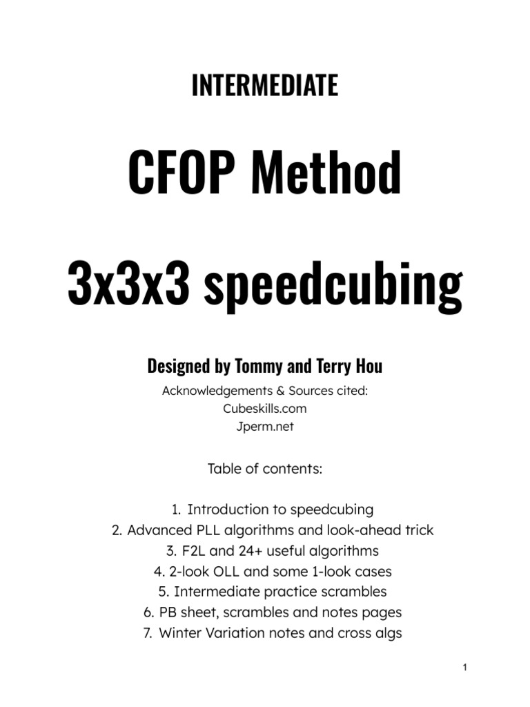 Intermediate CFOP Method 3x3 Rubik's Cube | PDF | Logic Puzzles ...