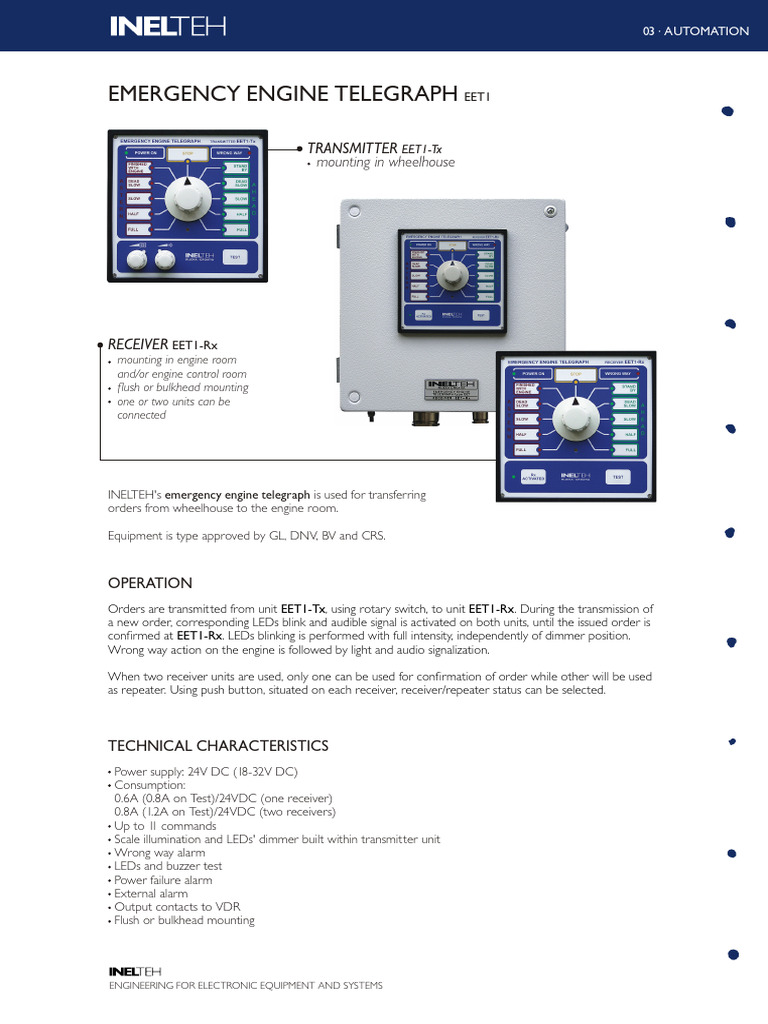 Inelteh 03 Emergency Engine Telegraph | PDF | Light Emitting Diode | Power Supply