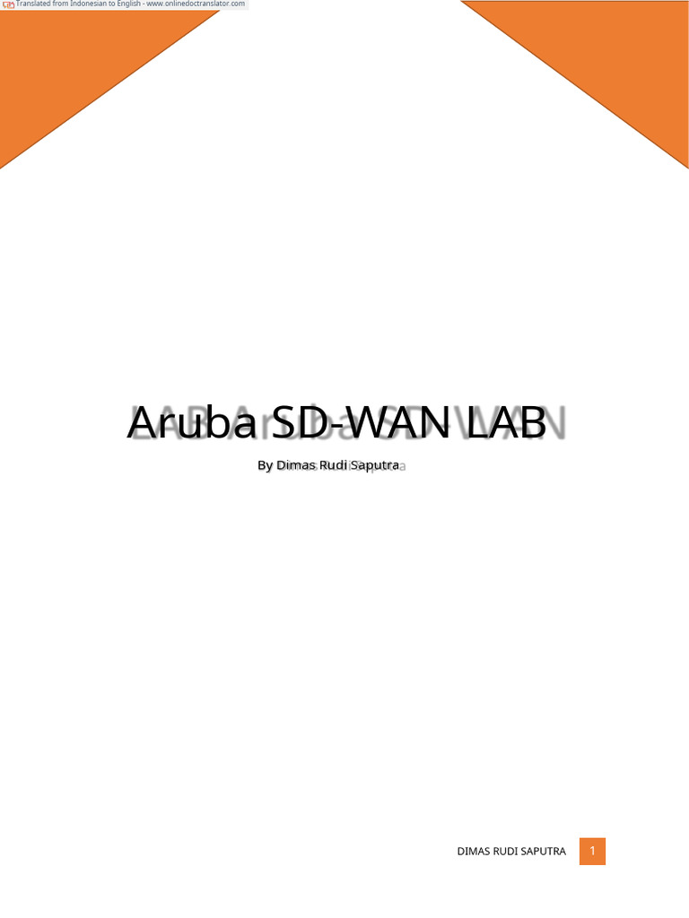 Aruba Sdwan Lab | Download Free PDF | Routing | Computer Network