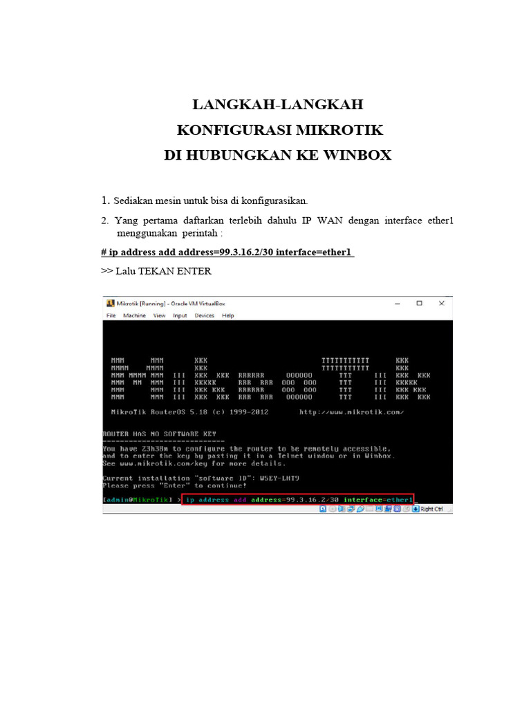 Modul Konfigurasi Mikrotik Di Hubungkan Ke Winbox | PDF