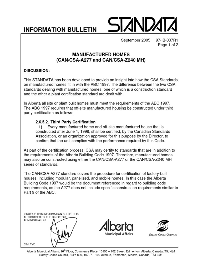 Csa - A277 and Cancsa-Z240 MH | PDF | Building Code